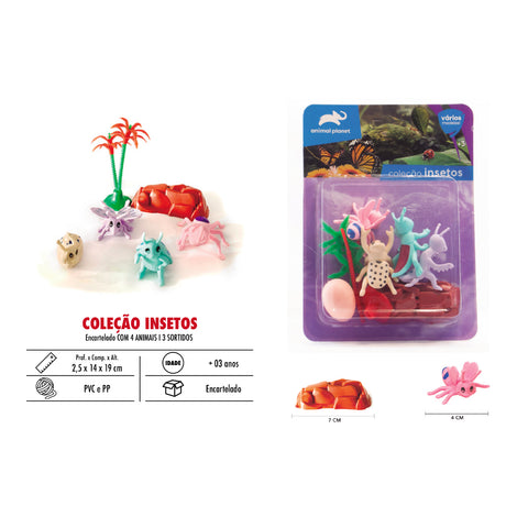 Kit 4 e 5 Miniaturas - Animais Infantil - Bichinhos Sortidos - Ebn Kids